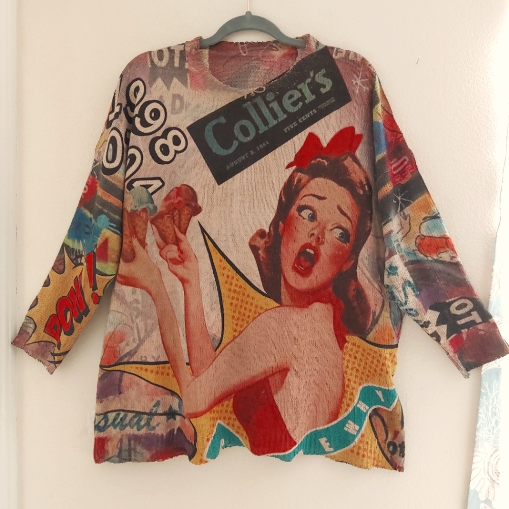 Rare Find Pinup 50's Comic Book Printed Art To Wear S… - Gem